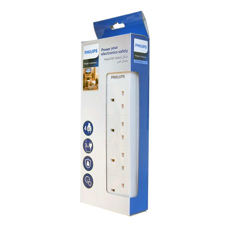 PHILIPS 4 OUTLETS UK PLUG EXTENSION SOCKET 5M WHITE – Fakhroo